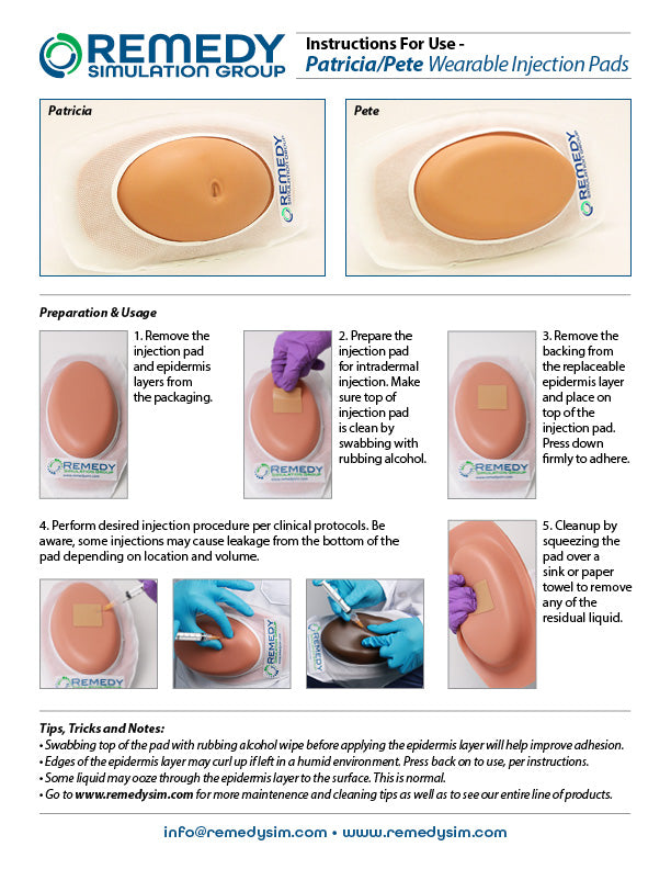 "Patricia" Wearable Injection Pad (Abdominal) – Remedy Simulation Group